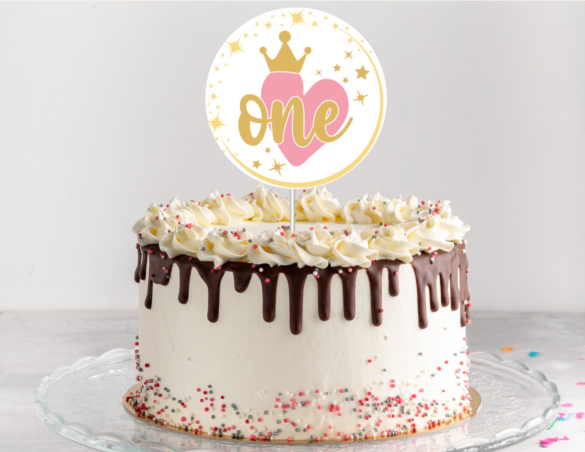 One Cake Topper First Birthday Party Girl 1st Birthday - Etsy