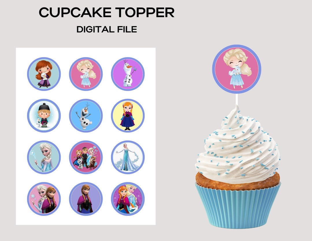Frozen Cupcake Topper, Elsa Cupcake Topper, Ice Princess Topper, Frozen ...