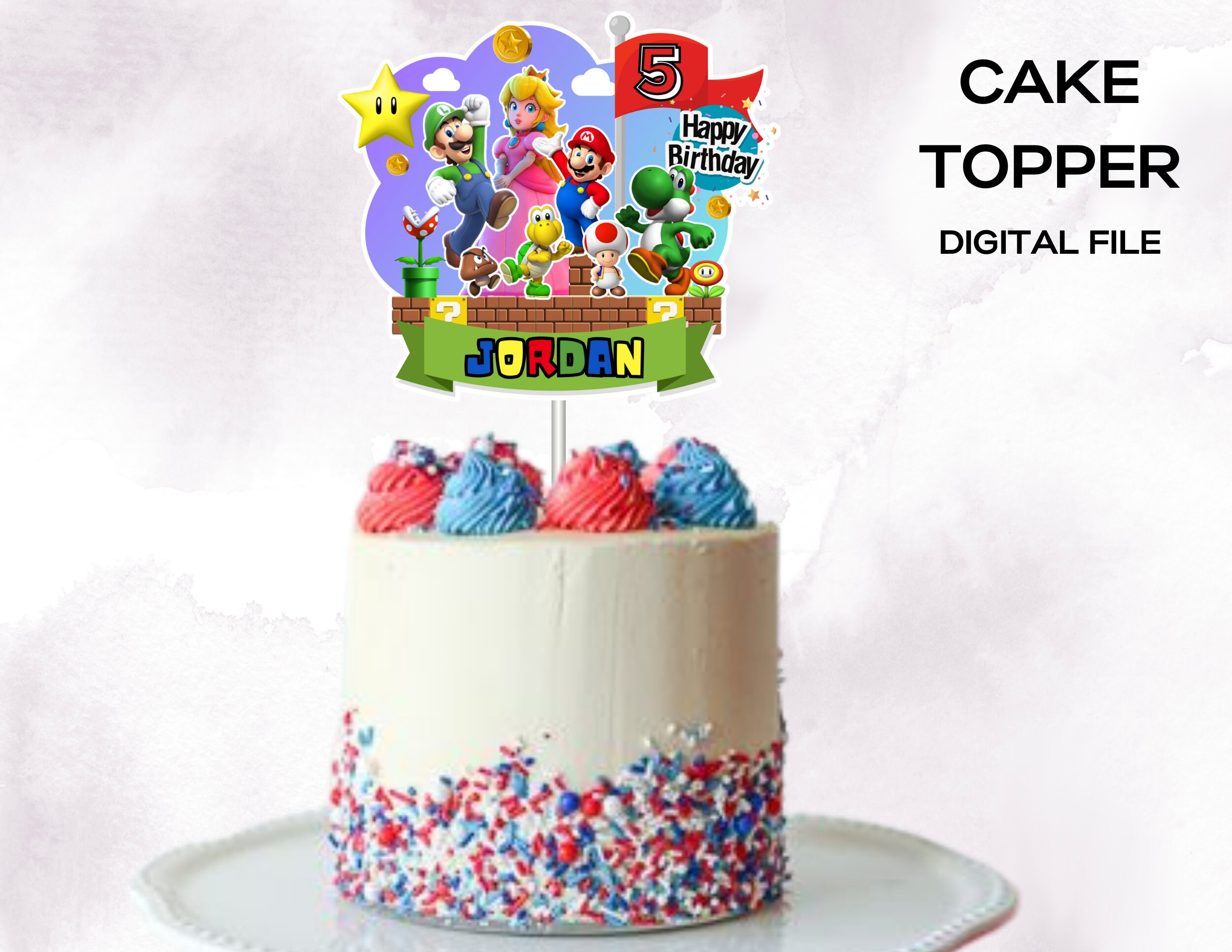 Super Mario Cake Topper Mario Cake Topper Super Mario Party - Etsy