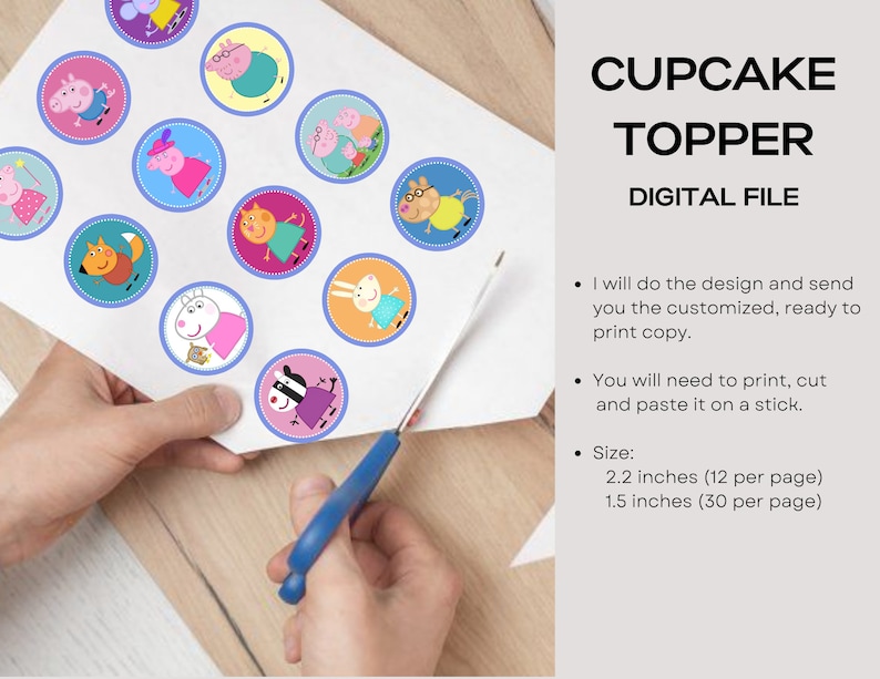 Pig Cupcake Topper, Pink Pig Cupcake Topper, Pig Birthday Party - Etsy