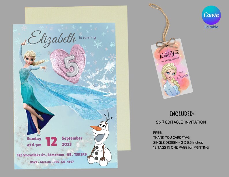 Elsa Invitation, Frozen Birthday Invitation, Frozen Party - Etsy Canada