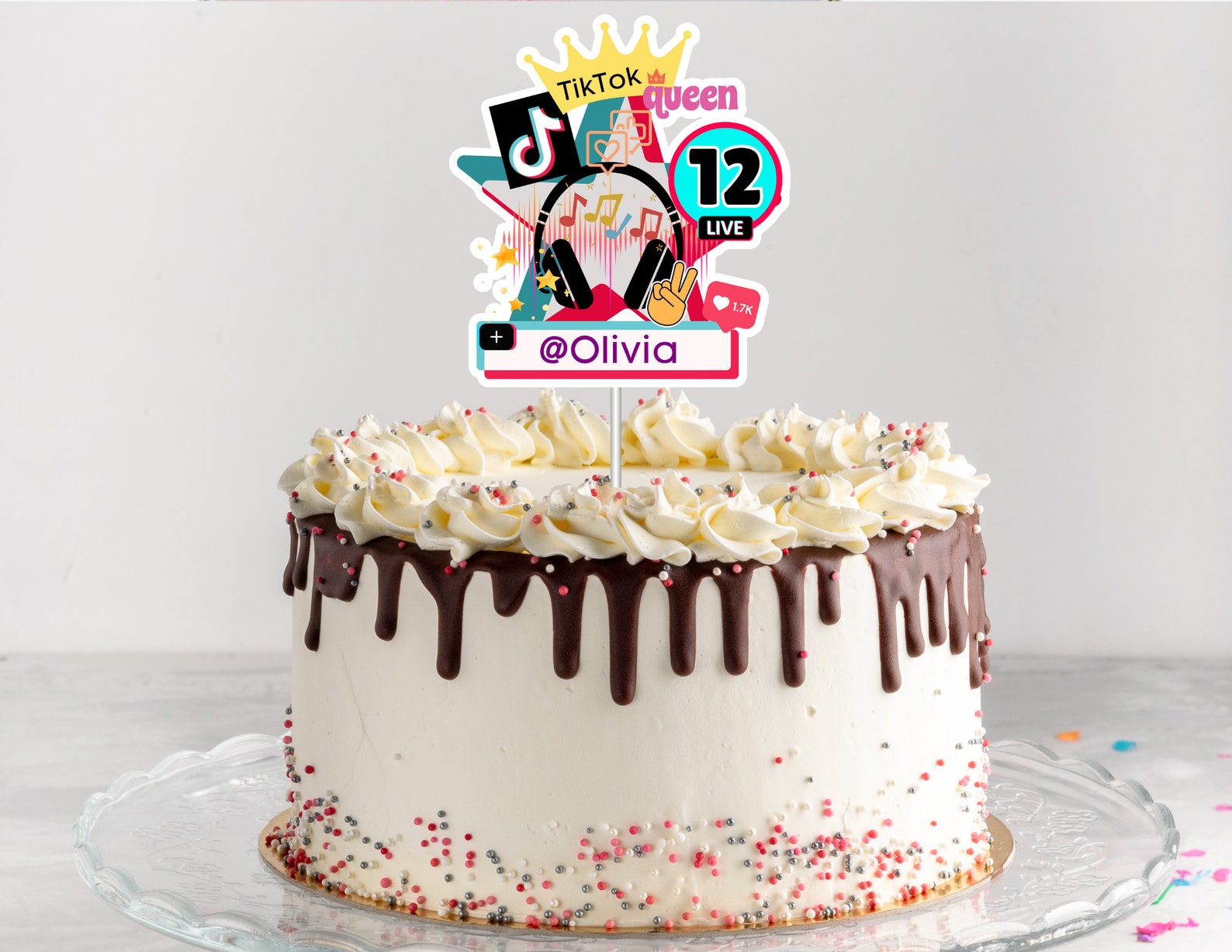 Tiktok Cake Topper Musical Cake Topper Tiktok Birthday Party - Etsy Canada