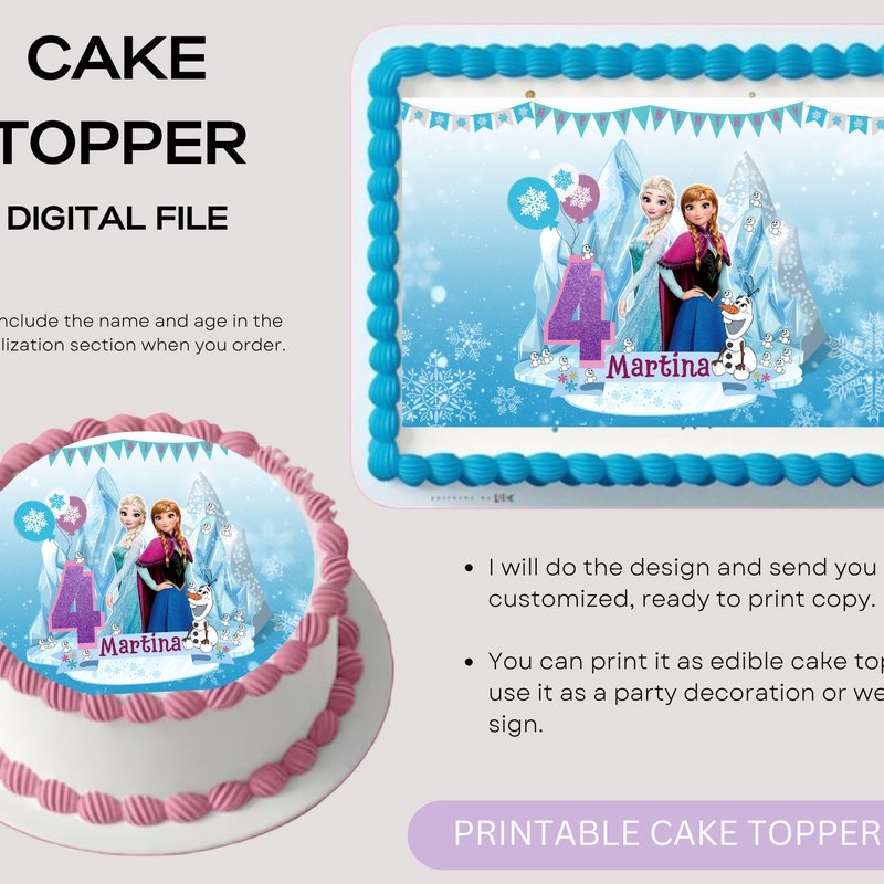 Frozen Cake Topper - Etsy