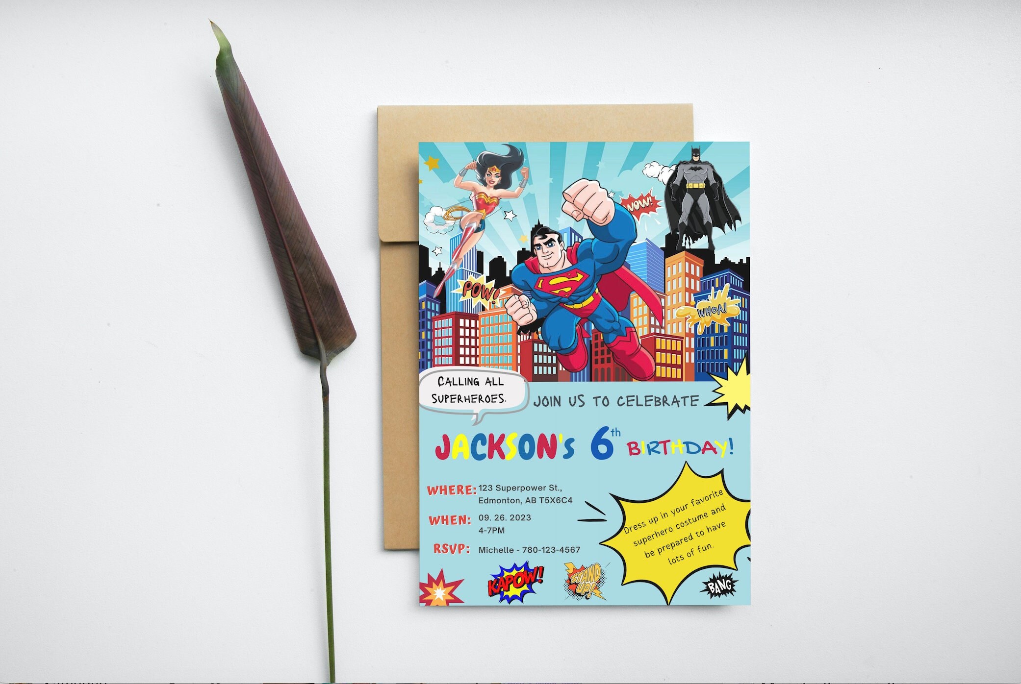 Superhero Birthday Invitation Template Superhero Digital - Etsy