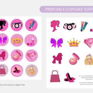 Pink Doll Cupcake Topper, Doll Cupcake Topper - Etsy