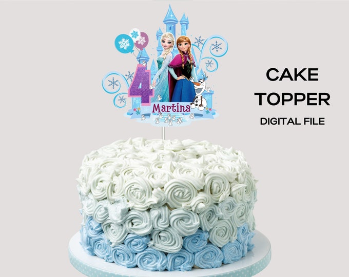 Printable Frozen Cake Topper, Elsa Cake Topper, Ice Princess Topper ...