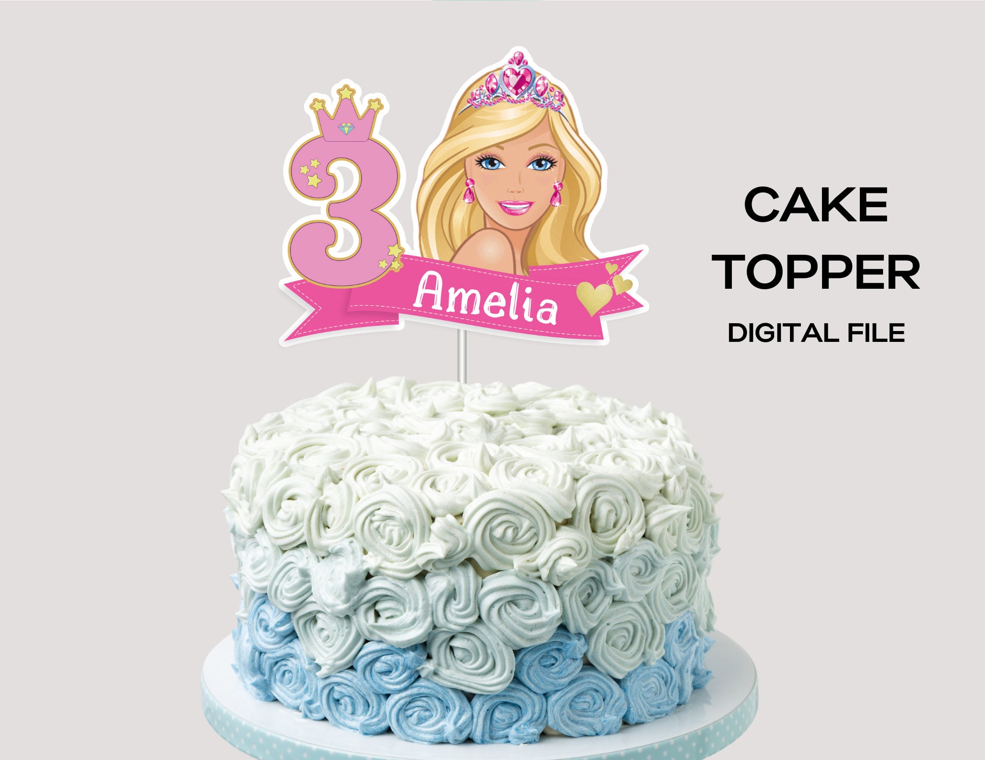 Pink Doll Cake Topper, Pink Doll Topper, Doll Cake Topper - Etsy