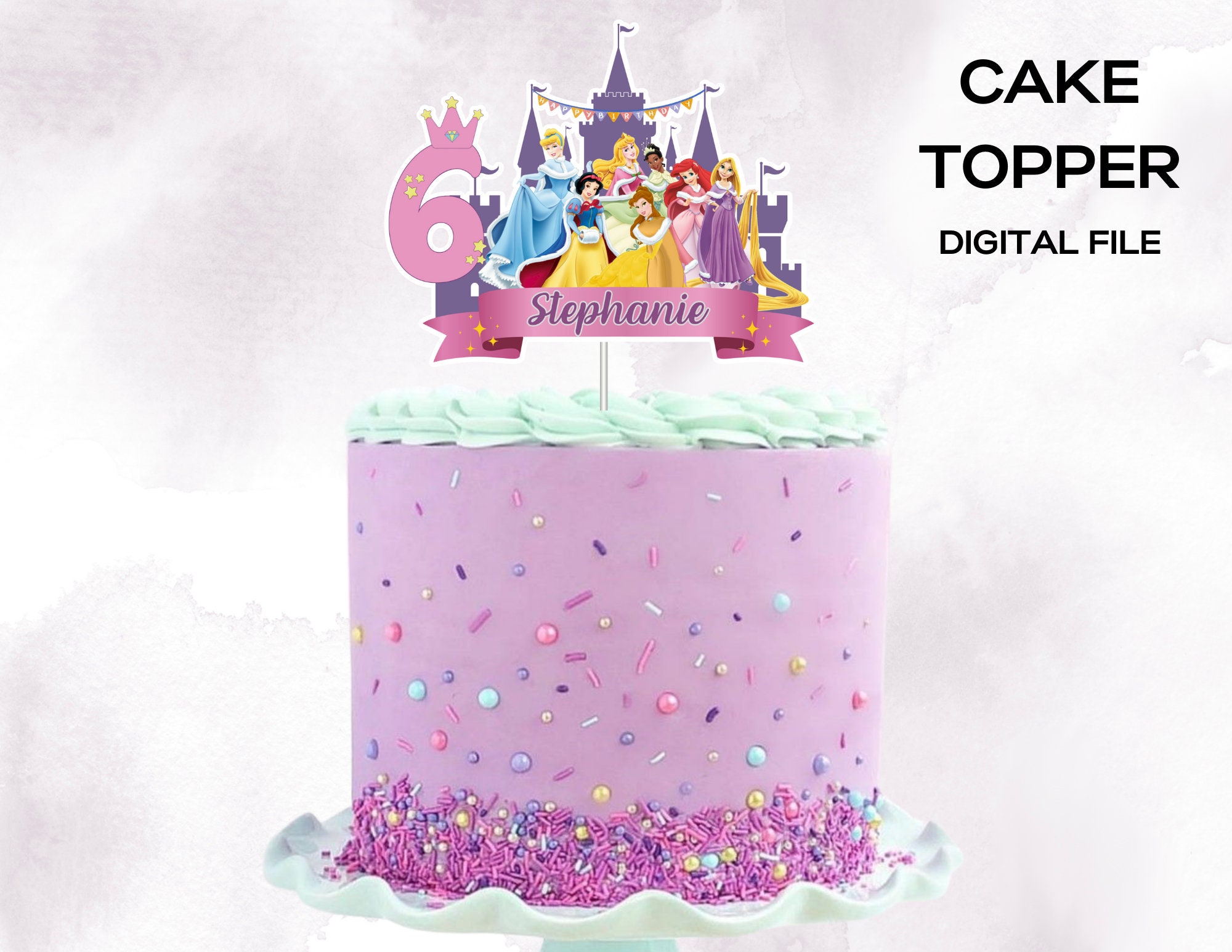 Princess Cake Topper Princess Party Custom Cake Topper - Etsy