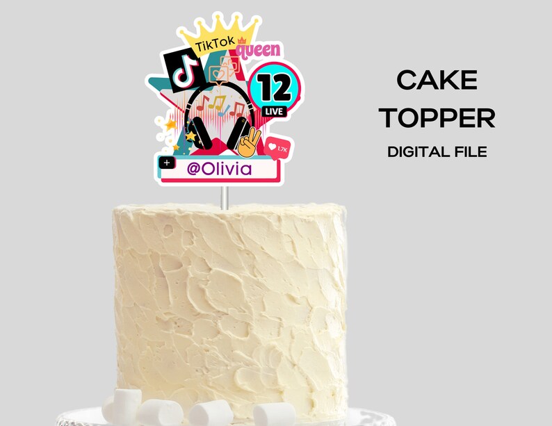 Tiktok Cake Topper Musical Cake Topper Tiktok Birthday Party - Etsy Canada