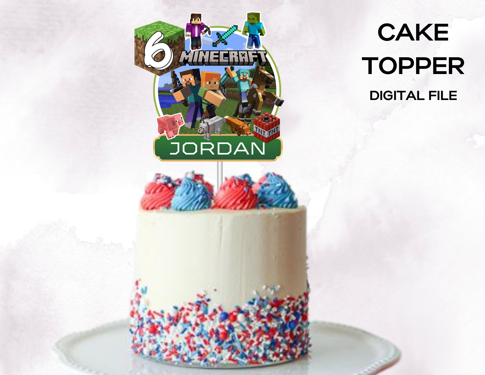 Minecraft Cake Topper Minecraft Party Minecraft Birthday - Etsy