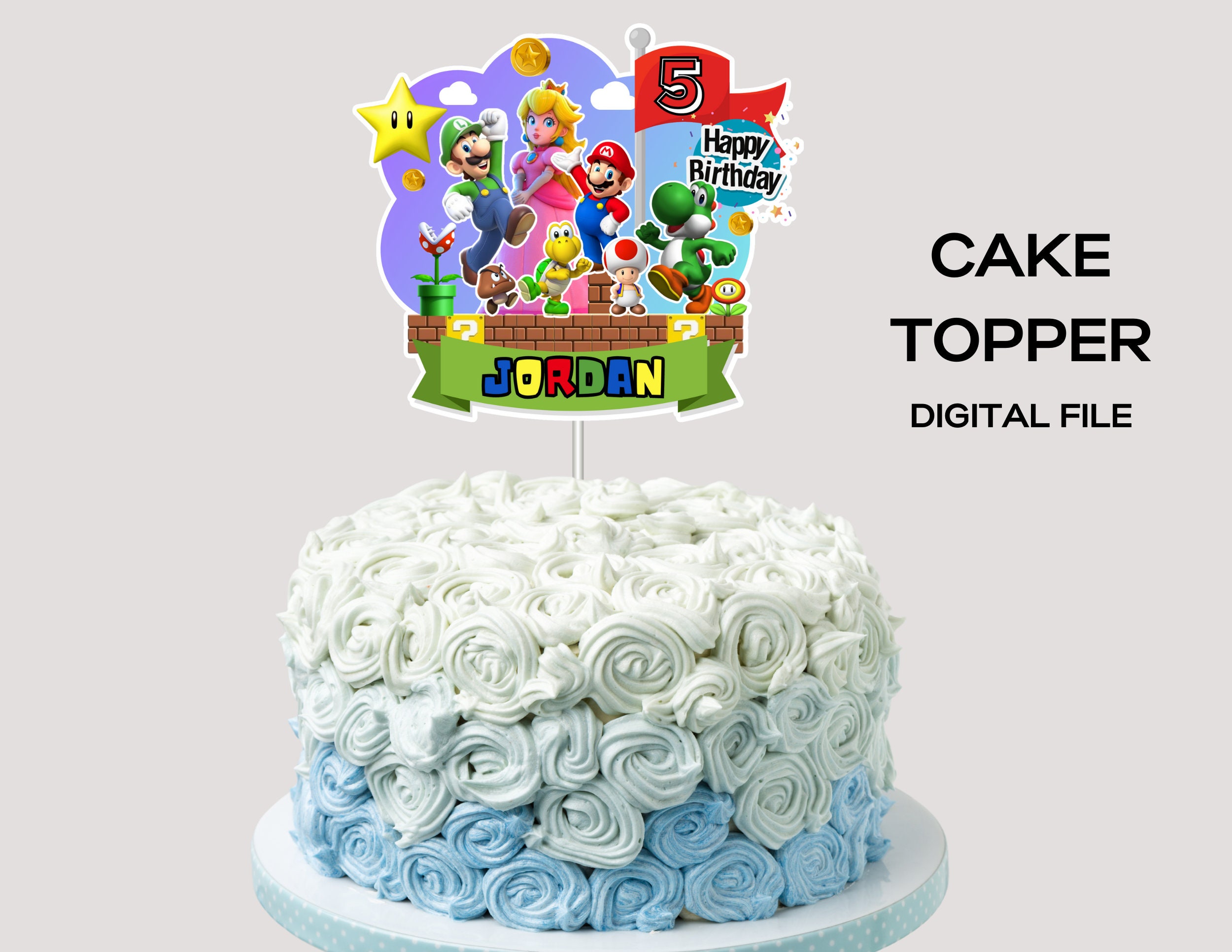 Super Mario Cake Topper Mario Cake Topper Super Mario Party - Etsy