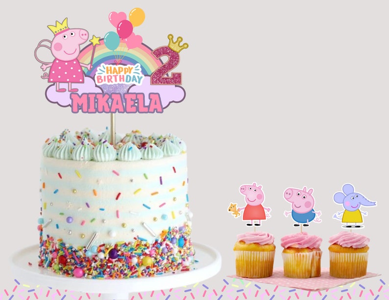 Pig Cupcake Topper, Pink Pig Cupcake Topper, Pig Birthday Party - Etsy
