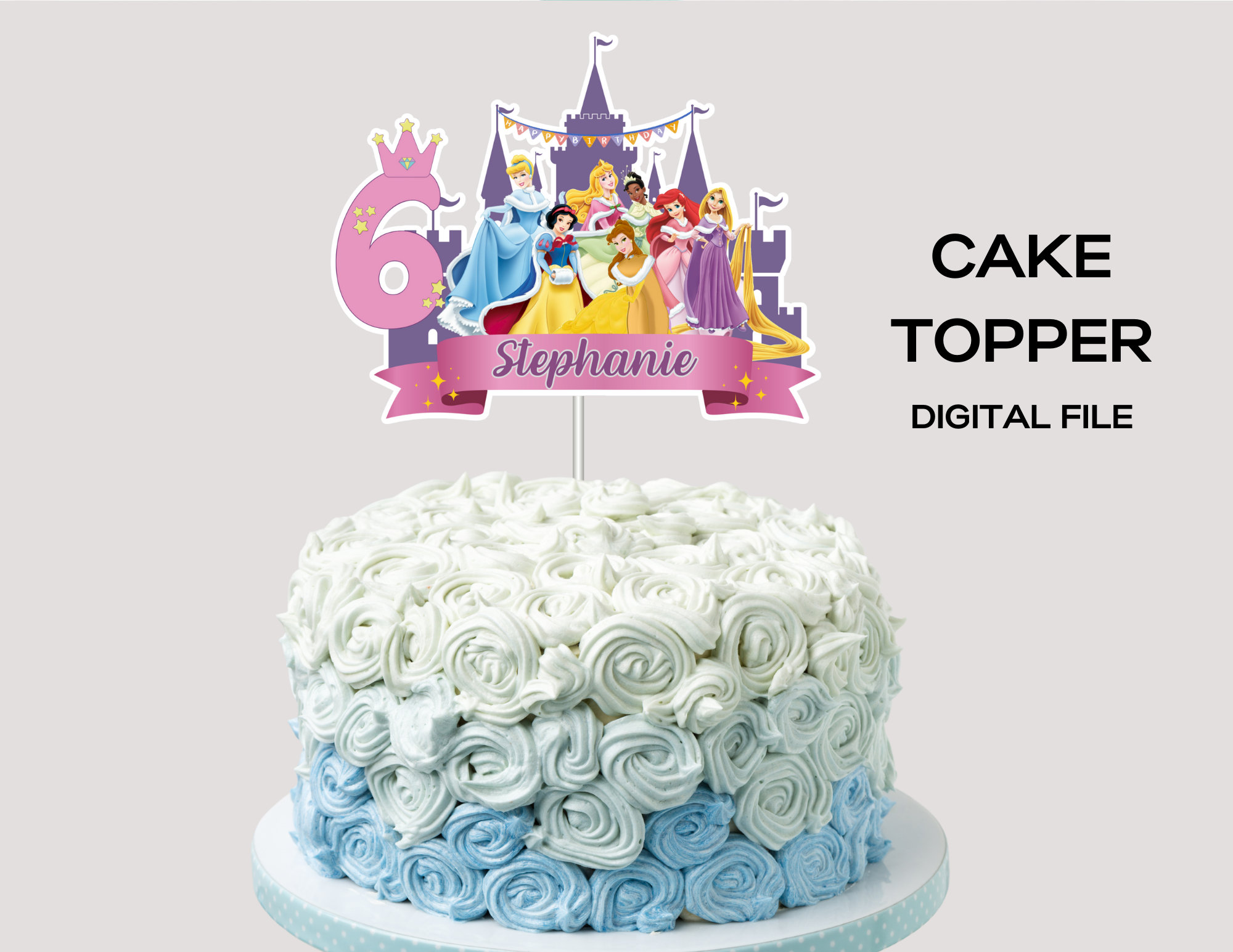 Princess Cake Topper Princess Party Custom Cake Topper - Etsy