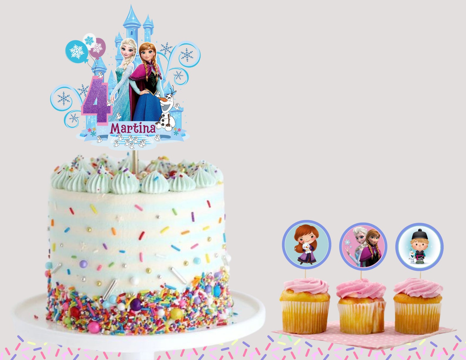 Printable Frozen Cake Topper, Elsa Cake Topper, Ice Princess Topper ...