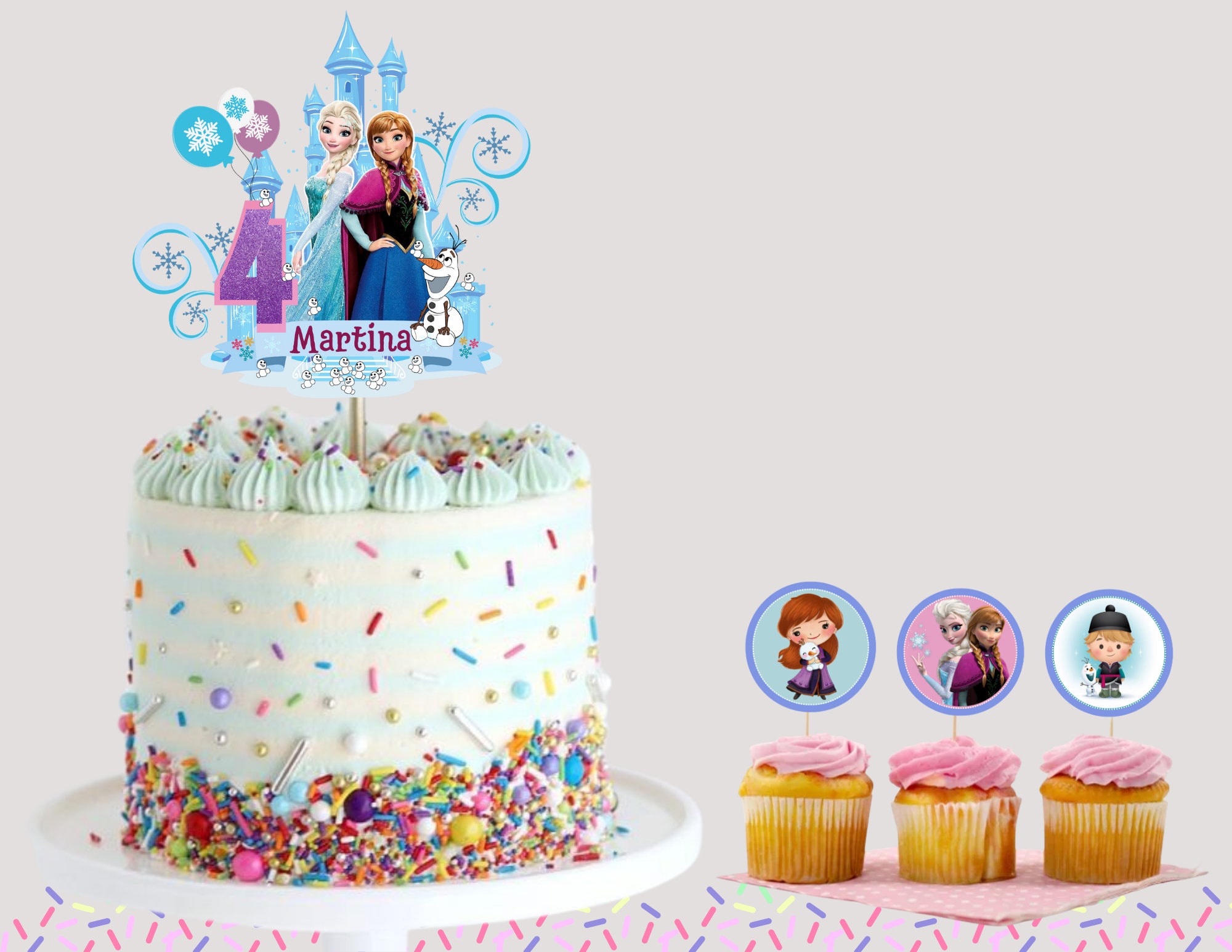 Printable Frozen Cake Topper, Elsa Cake Topper, Ice Princess Topper ...