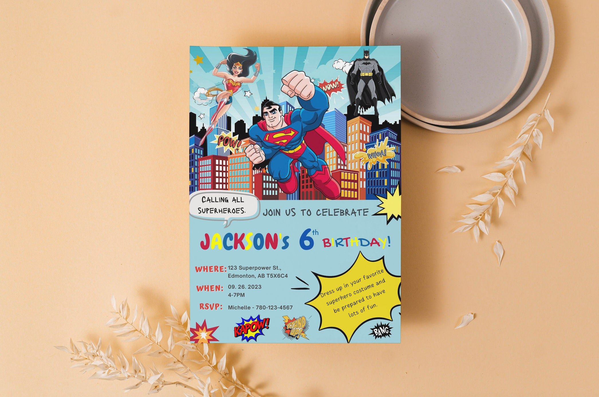 Superhero Birthday Invitation Template Superhero Digital - Etsy