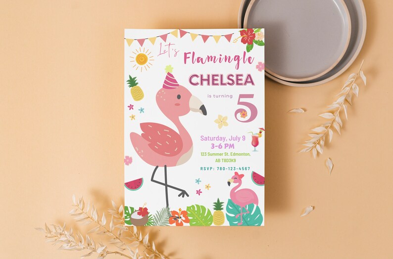 Flamingo Invitation Lets Flamingle Flamingo Party - Etsy
