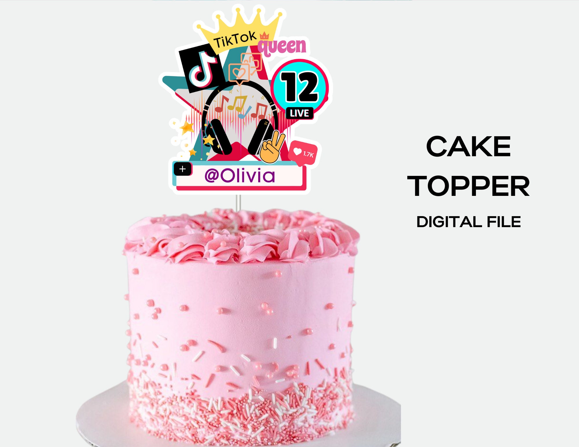 Tiktok Cake Topper Musical Cake Topper Tiktok Birthday Party - Etsy Canada