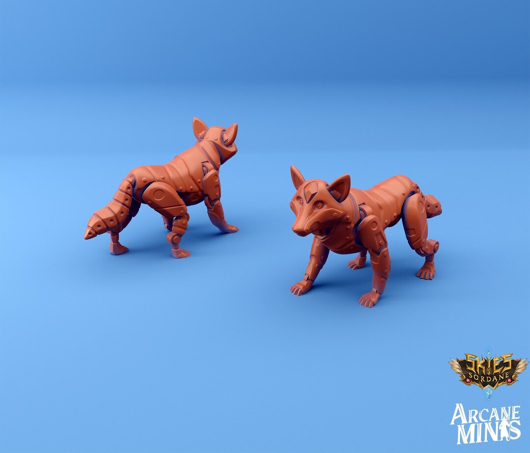 Arcane Minis mech Animals Fox Miniature - Etsy