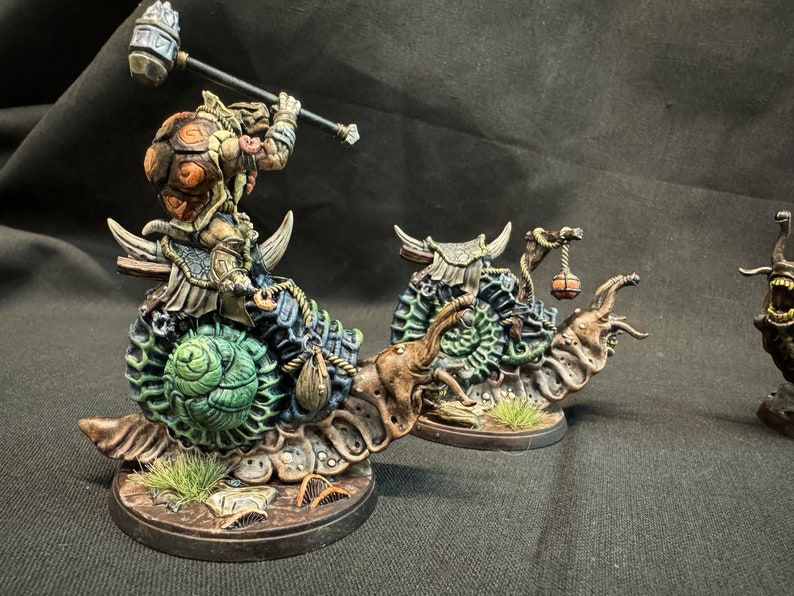 Turtlekin Snail Riders (alternative Version) - SET OF 4 - (painted or ...