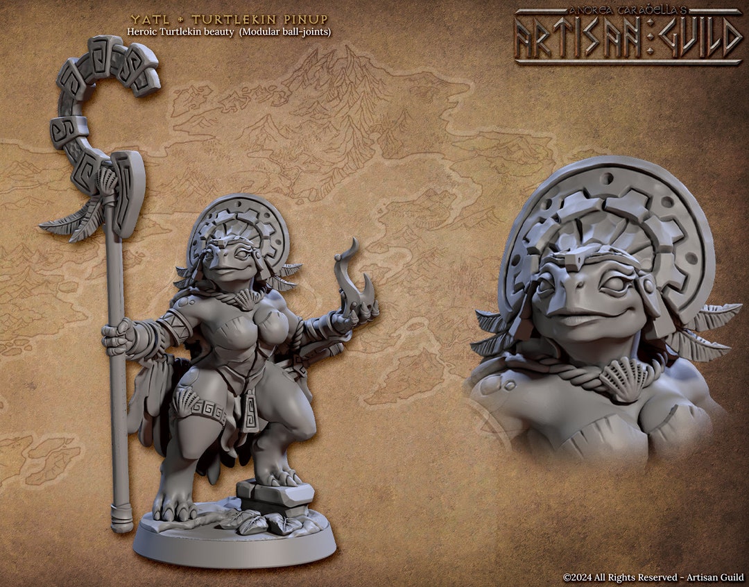 Yatl - Turtlekin Pinup -- Miniature (painted or Unpainted) | Artisan ...