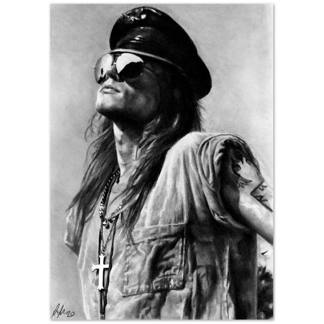 Axl Rose Guns N' Roses Pencil Drawing Semi-glossy Poster - Etsy Canada