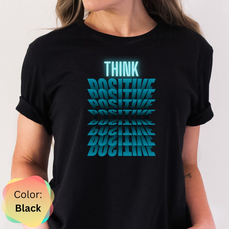 Camiseta Think Positive Inspirador Motivación Ropa de - Etsy España