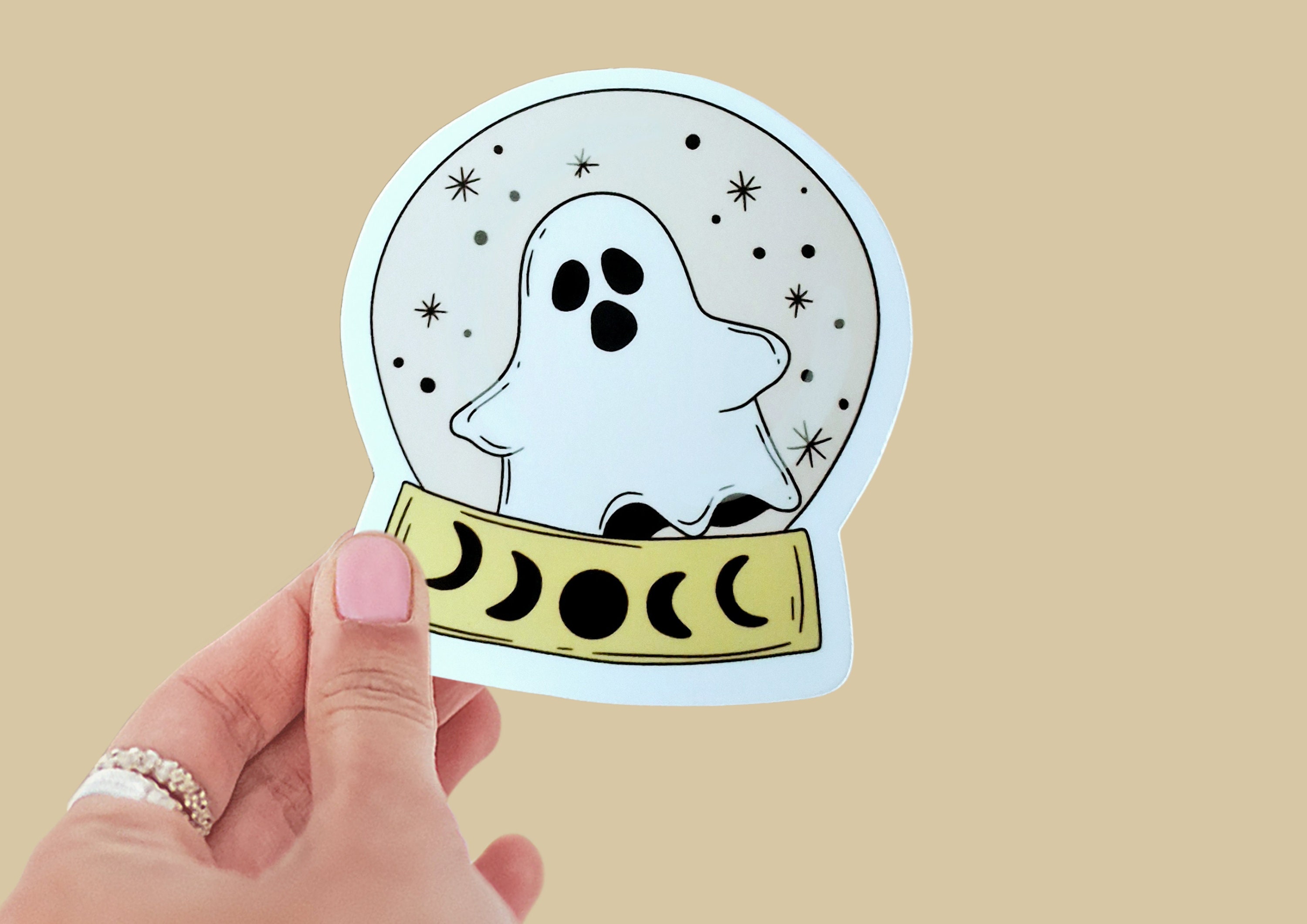 Waterproof Celestial Ghost Crystal Ball Sticker - Etsy