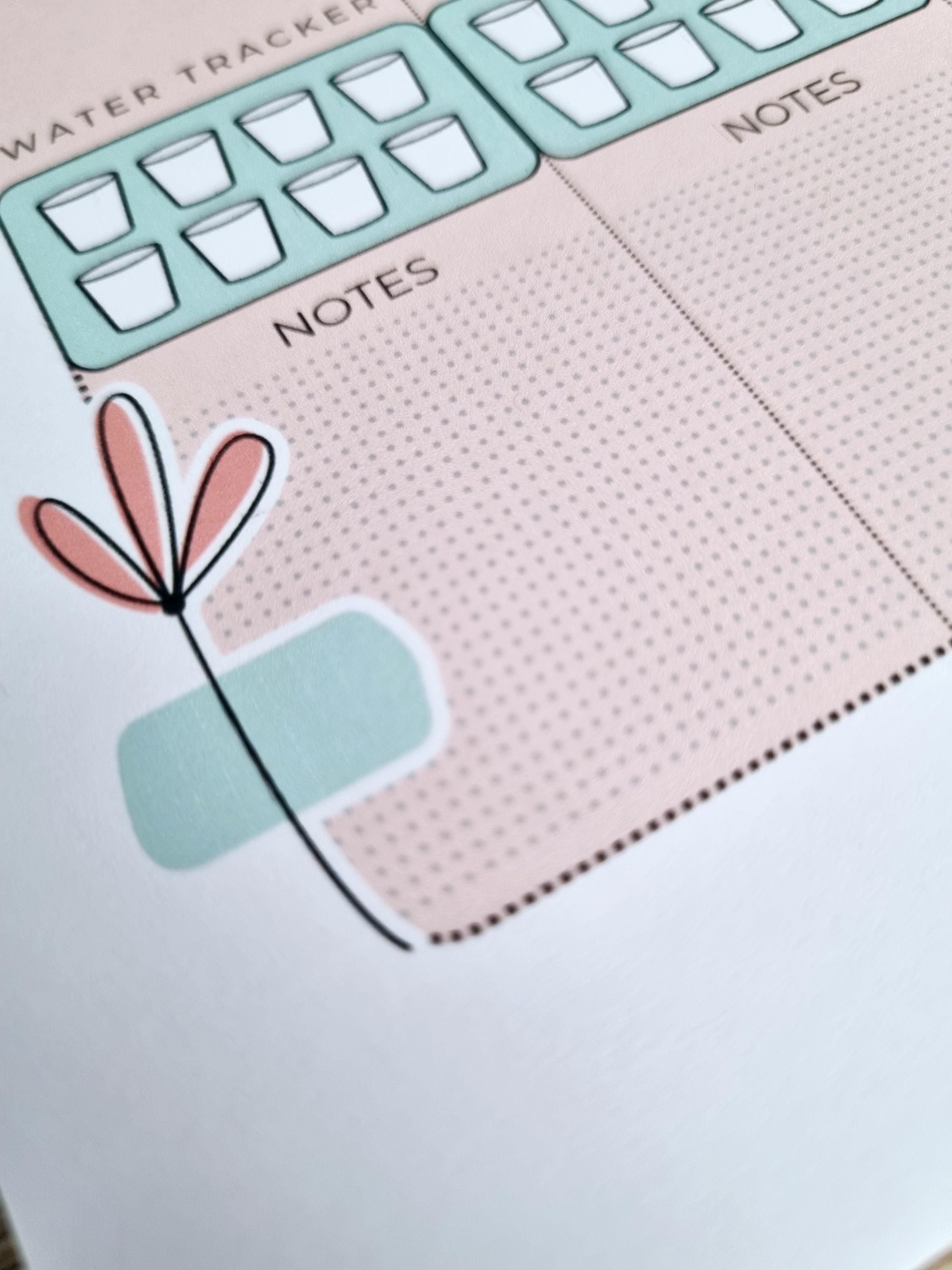 Handmade Tear Away A4 Weekly Desk Planner Pastel Floral With Water ...