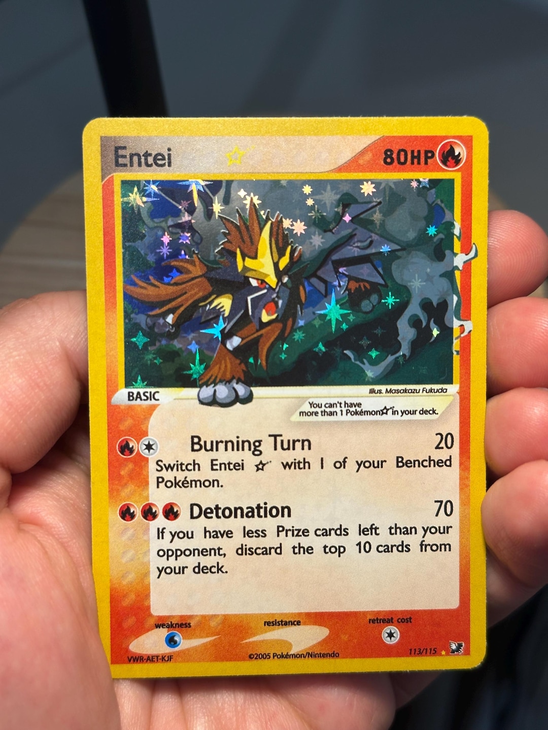 Entei Holo Gold Star Custom Pokemon Card - Etsy