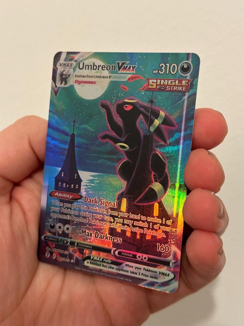 Umbreon Vmax - Textured Custom Pokemon Card - Etsy