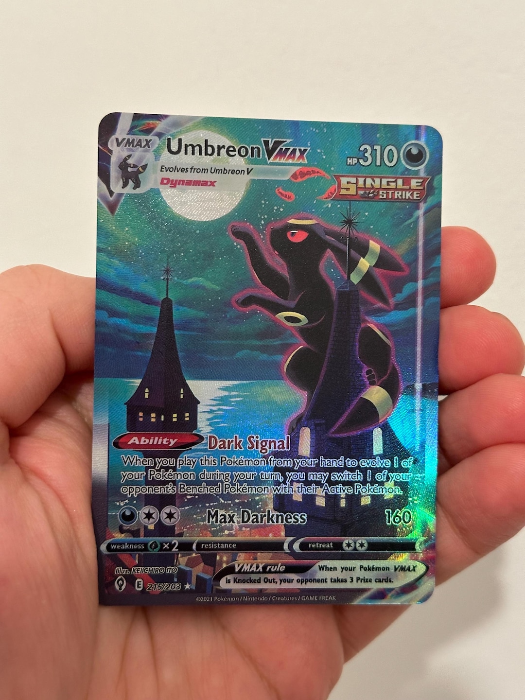Umbreon Vmax - Textured Custom Pokemon Card - Etsy