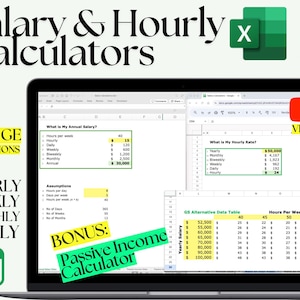 Salary and Hourly Calculator, Excel and Google Sheets Template - Etsy