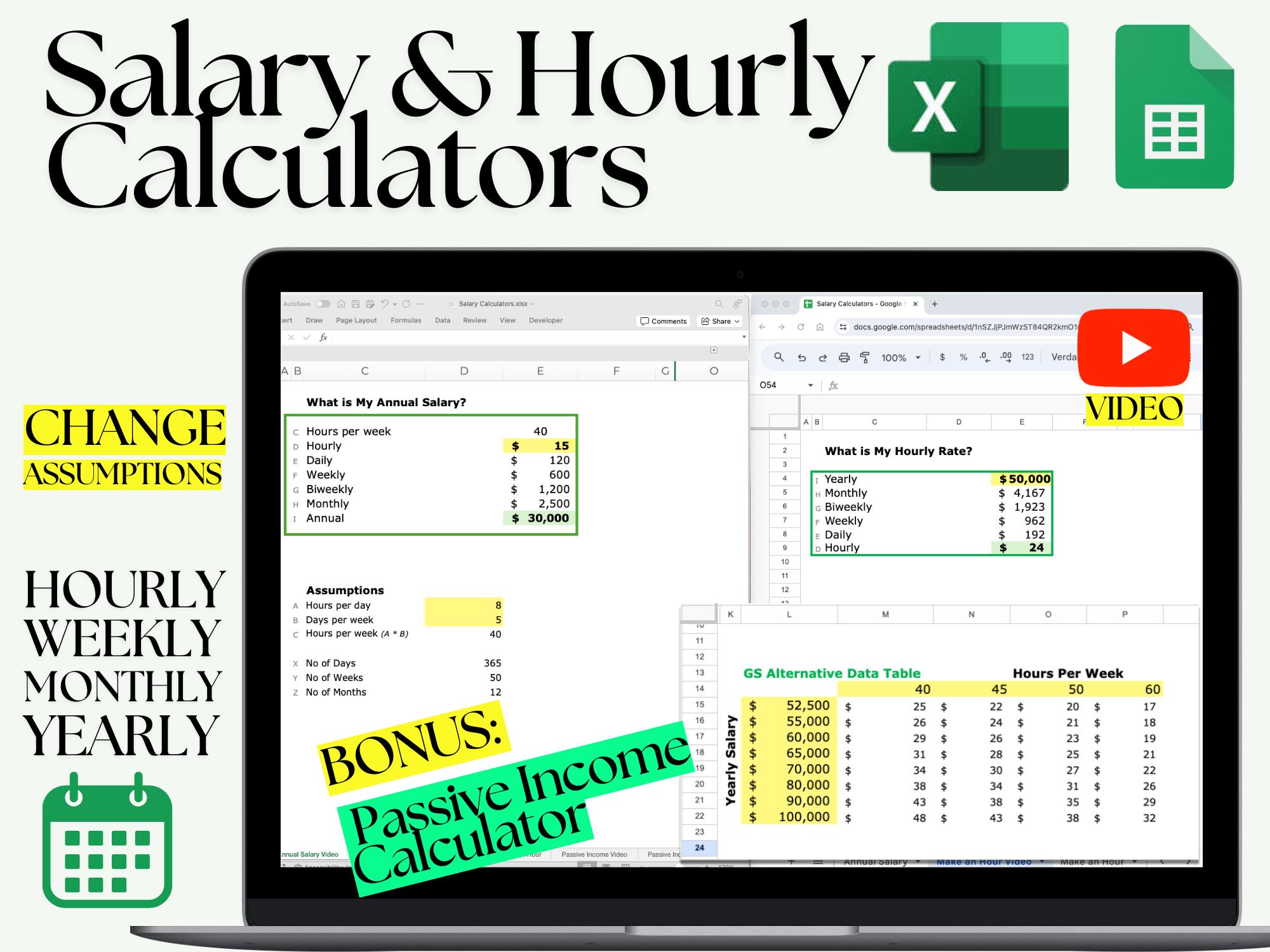 Salary Calculator, Hourly Calculator, Salary & Hourly Calculator, Wages ...