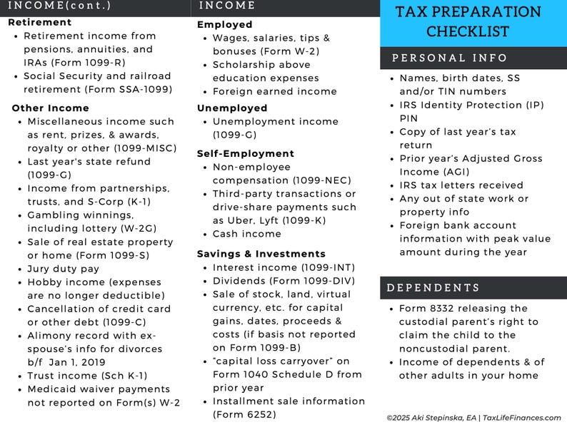 Tax Preparation Checklist, Tax Prep Checklist Printable, Canva, PDF ...