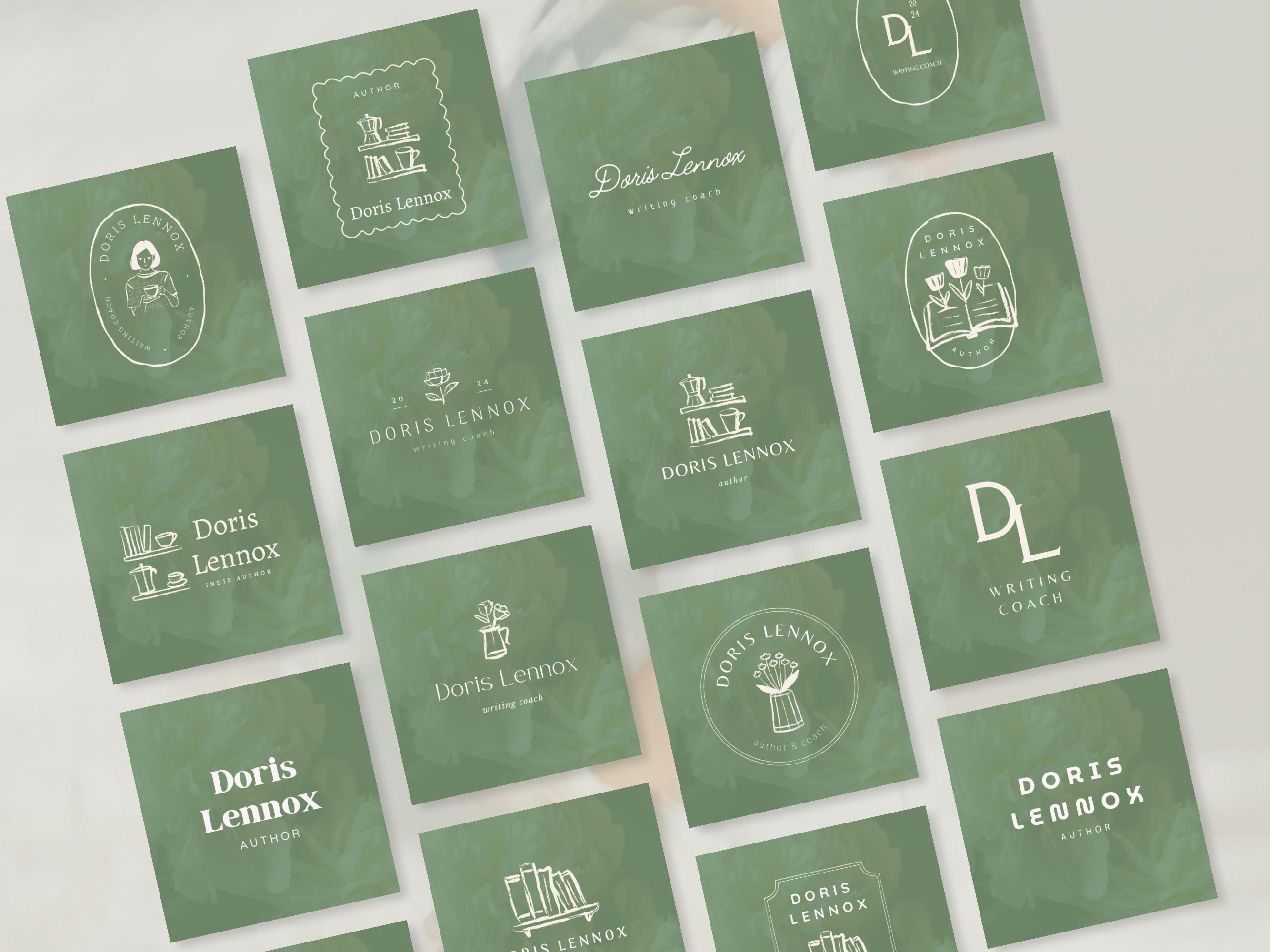 Editable Logo Design Template for Authors｜author Canva Logo Template ...