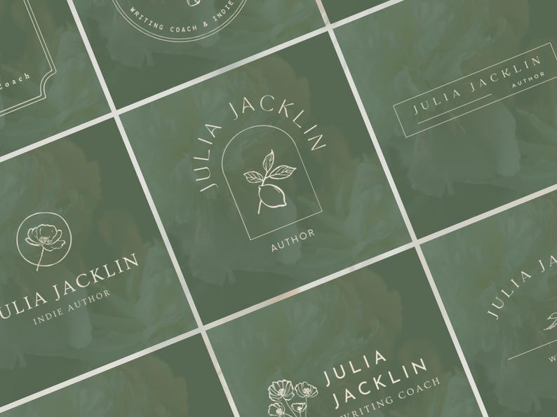 Editable Logo Design Template for Authors｜author Canva Logo Template ...