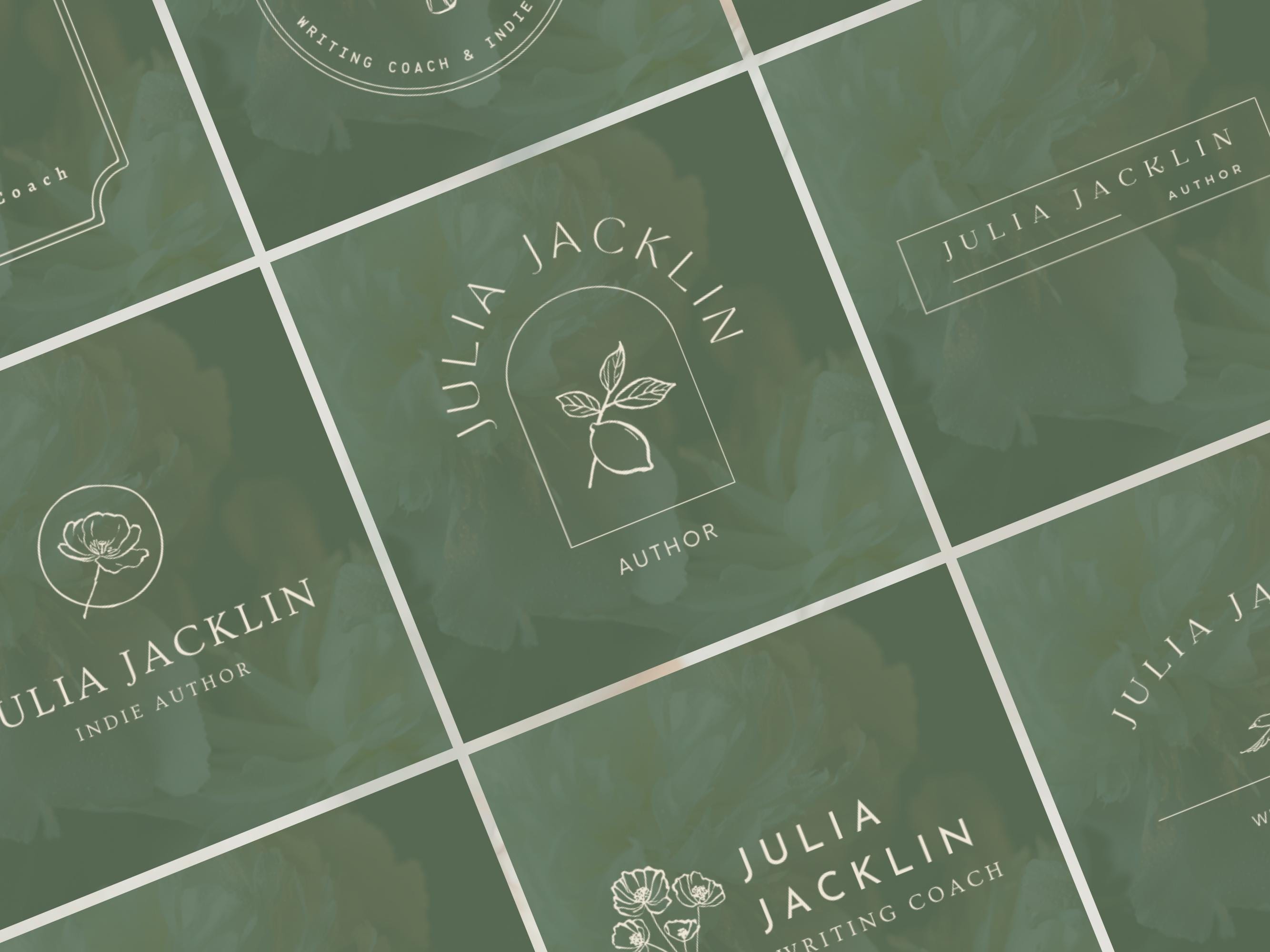 Editable Logo Design Template for Authors｜author Canva Logo Template ...