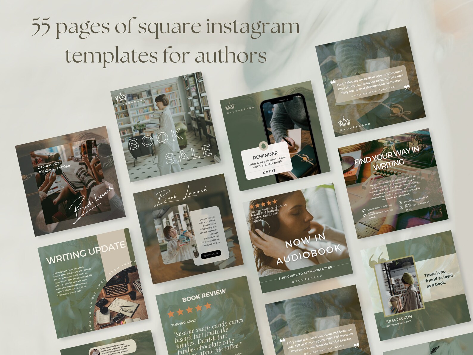 Author Square Instagram Template｜writer Instagram Template｜author ...