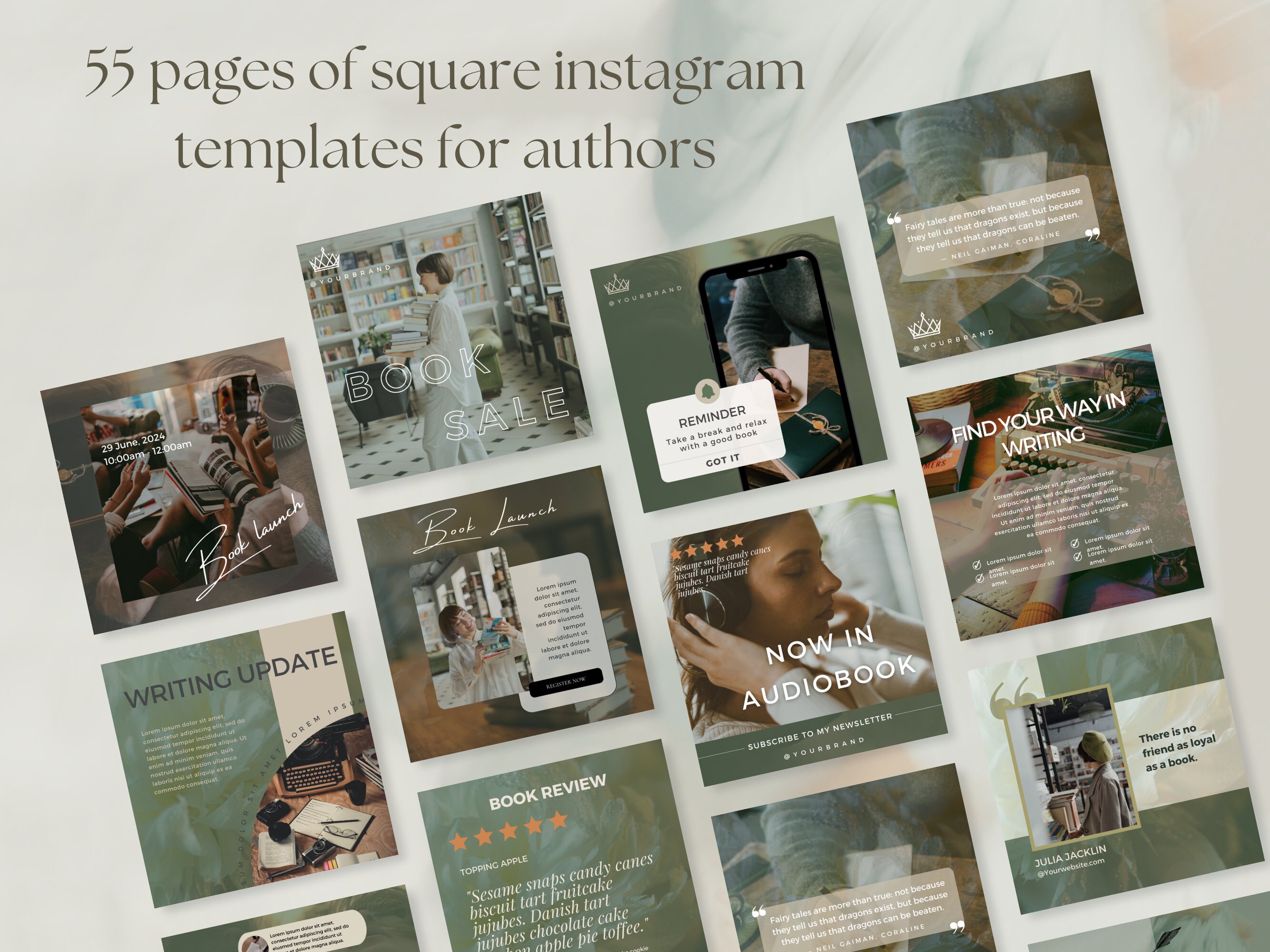Author Social Media Template Bundle｜facebook Posts Template for Authors ...