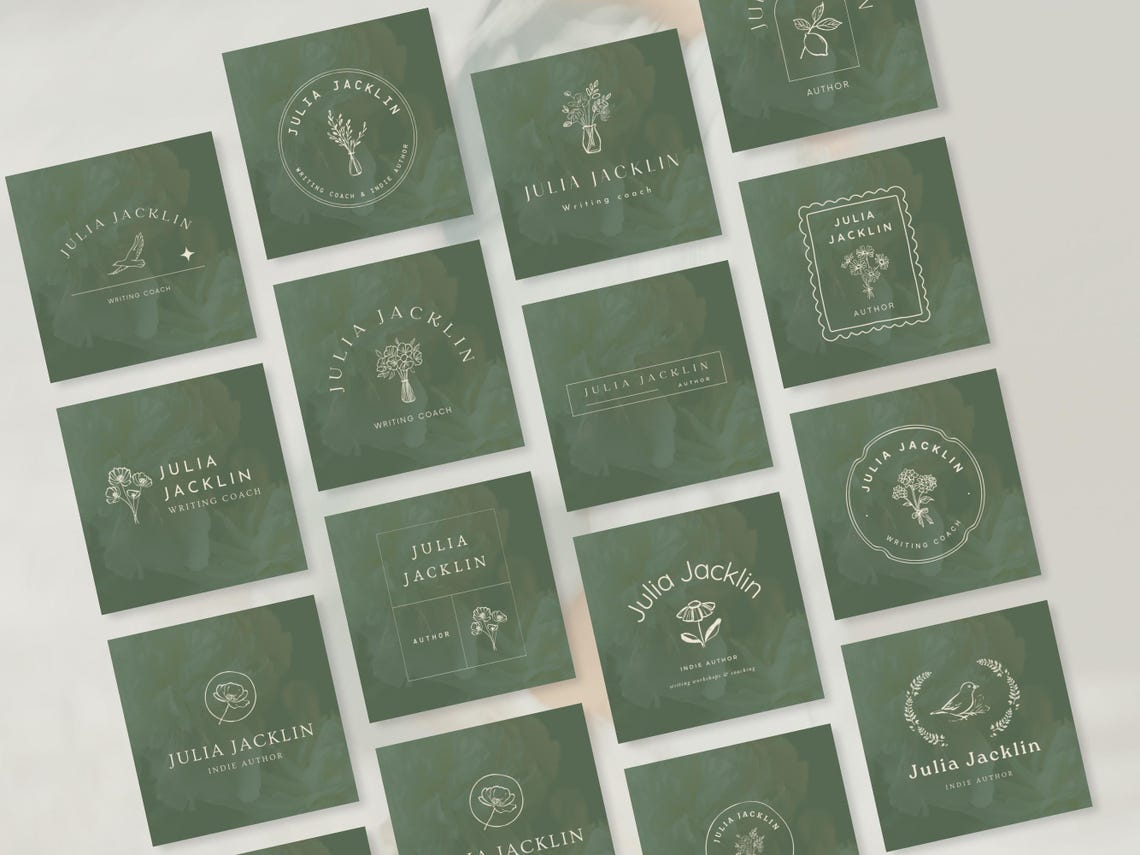 Editable Logo Design Template for Authors｜author Canva Logo Template ...