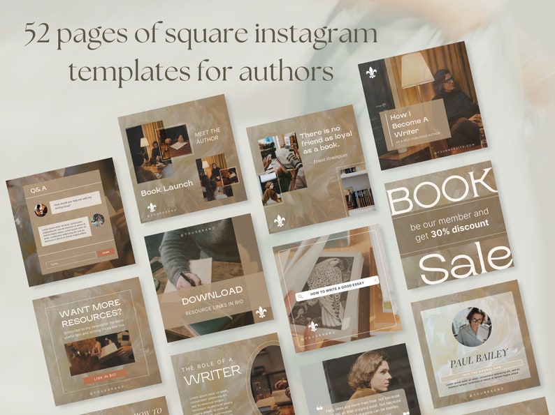 Author Social Media Template｜writer Instagram Template｜author Square ...