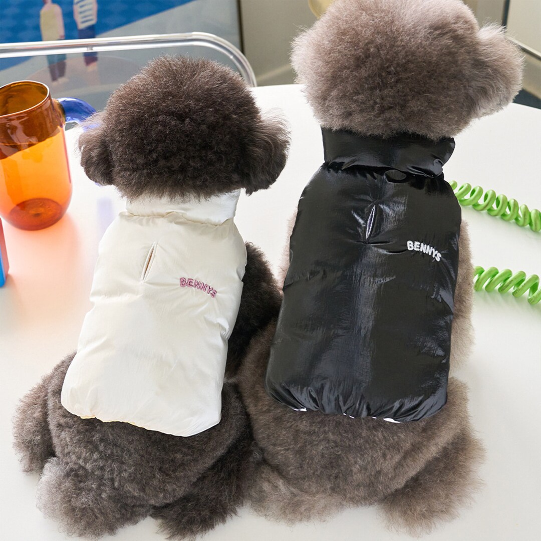 Glossy Reversible Puffer Jacket Dog Puffer Jacket Puppy Puffer Jacket ...