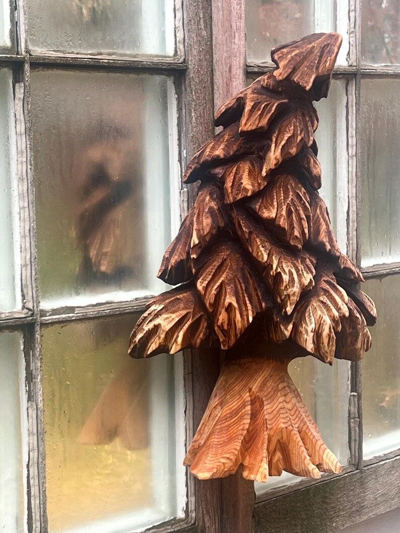 Hand Carved Cedar Tree - Etsy