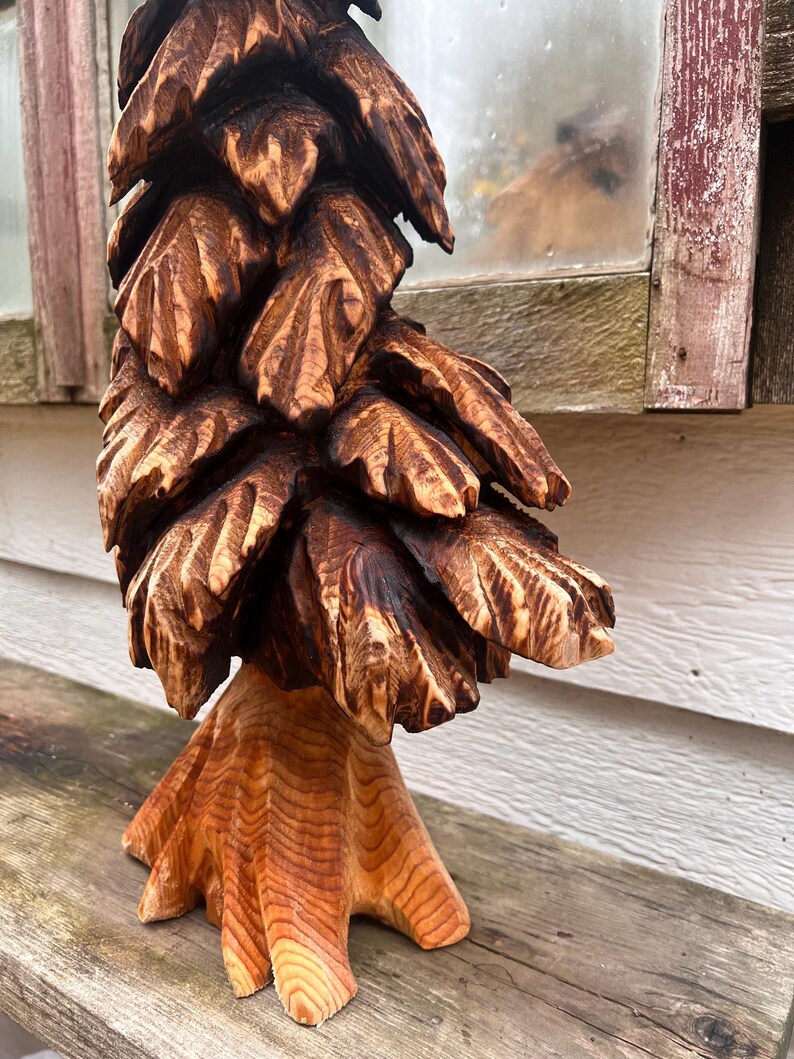 Hand Carved Cedar Tree - Etsy