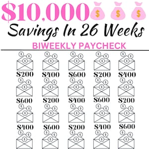BIWEEKLY SAVINGS: 10000 in 26 Weeks - Etsy
