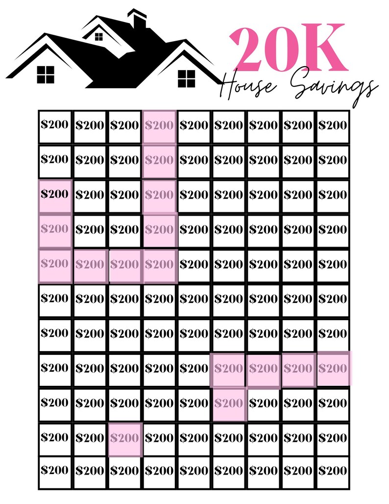 20K HOUSE SAVING CHALLENGE - Etsy