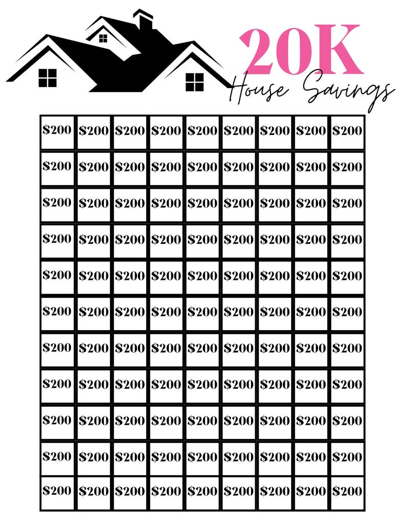 20K HOUSE SAVING CHALLENGE - Etsy