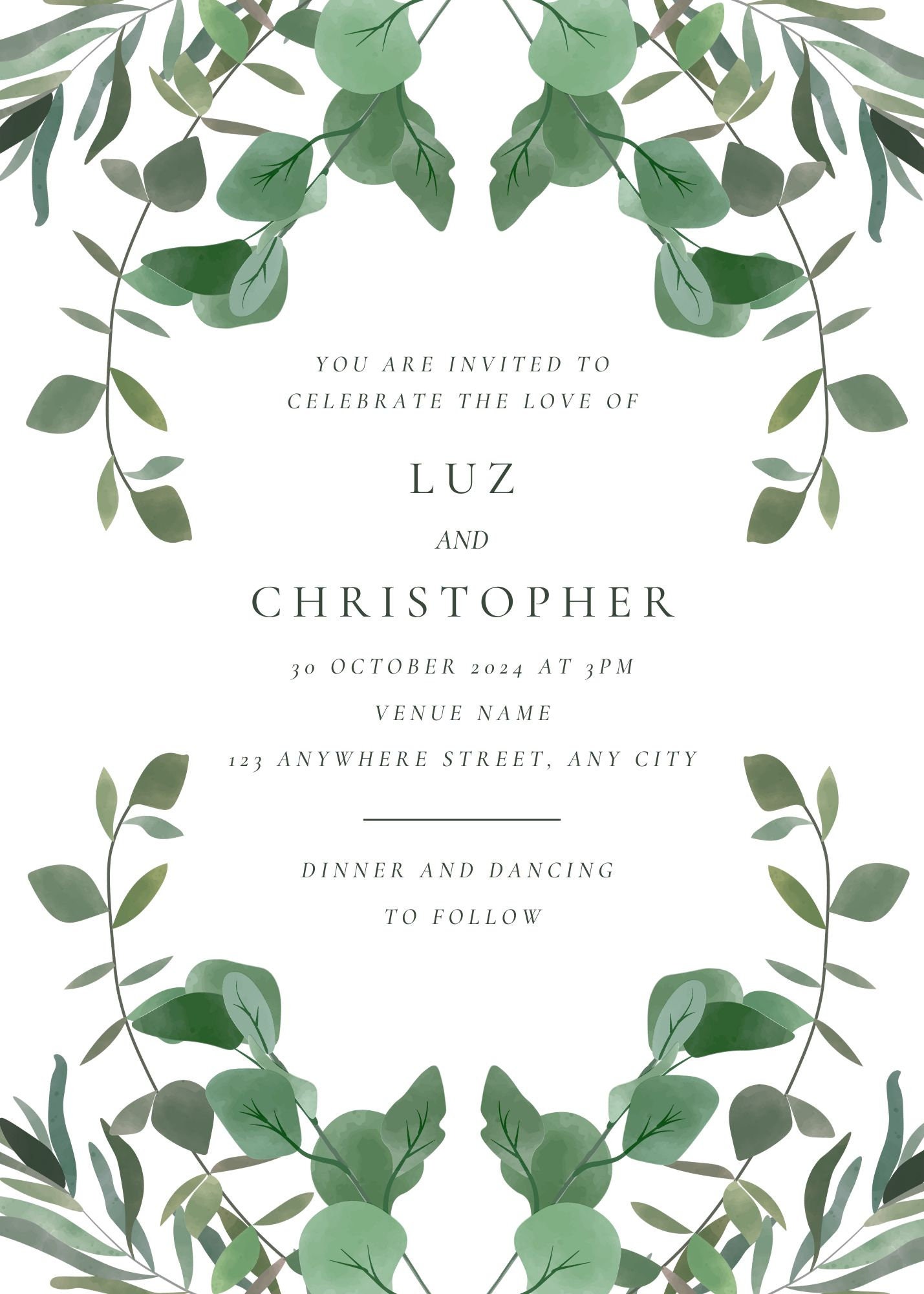 The Luz Editable Invitation - Etsy