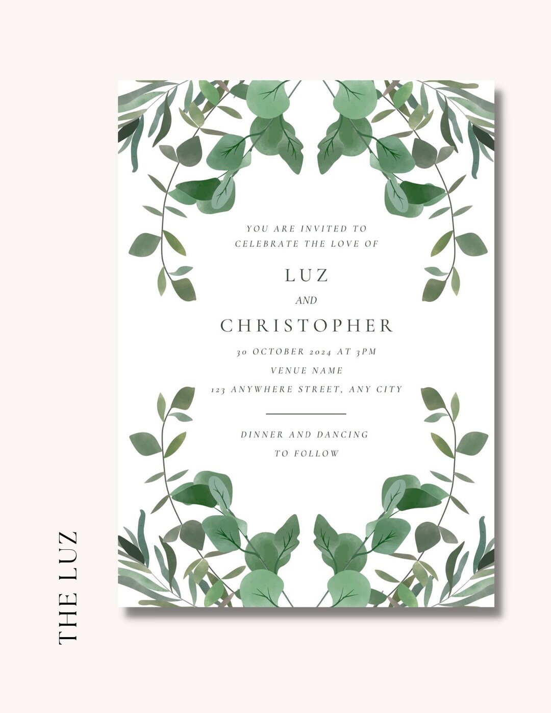 The Luz Editable Invitation - Etsy